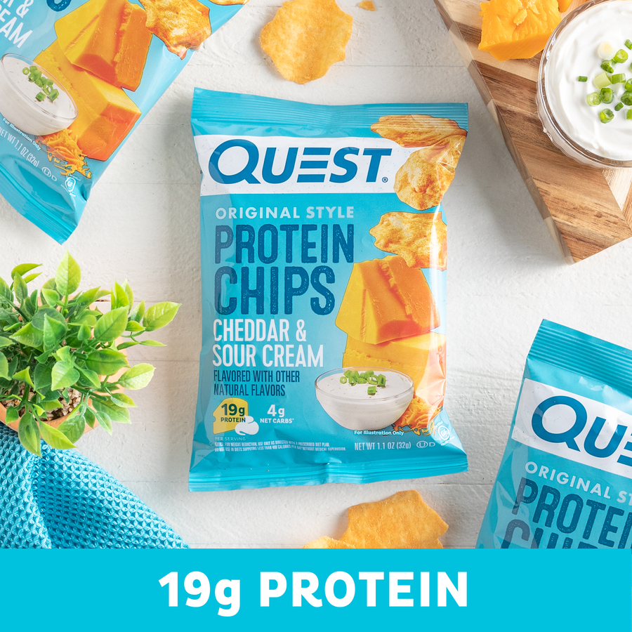 Cheddar Sour Cream Protein Chips | High Protein, Cheesy Crunchy Snack ...