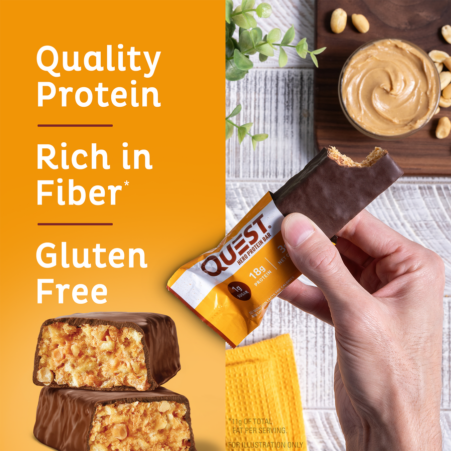 Chocolate Peanut Butter Crispy Hero Protein Bars – Quest Nutrition