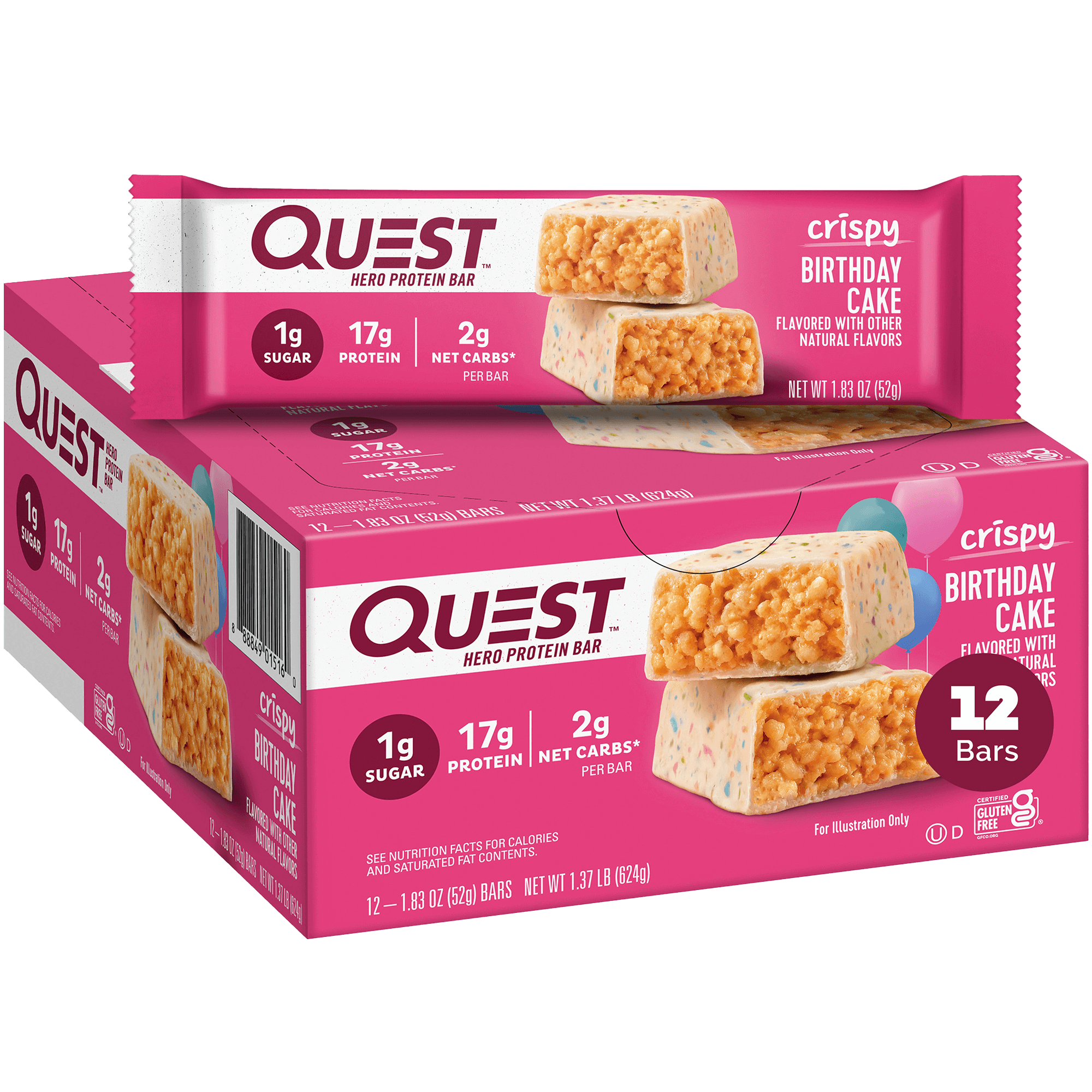 Birthday Cake Crispy Hero Bars – Quest Nutrition