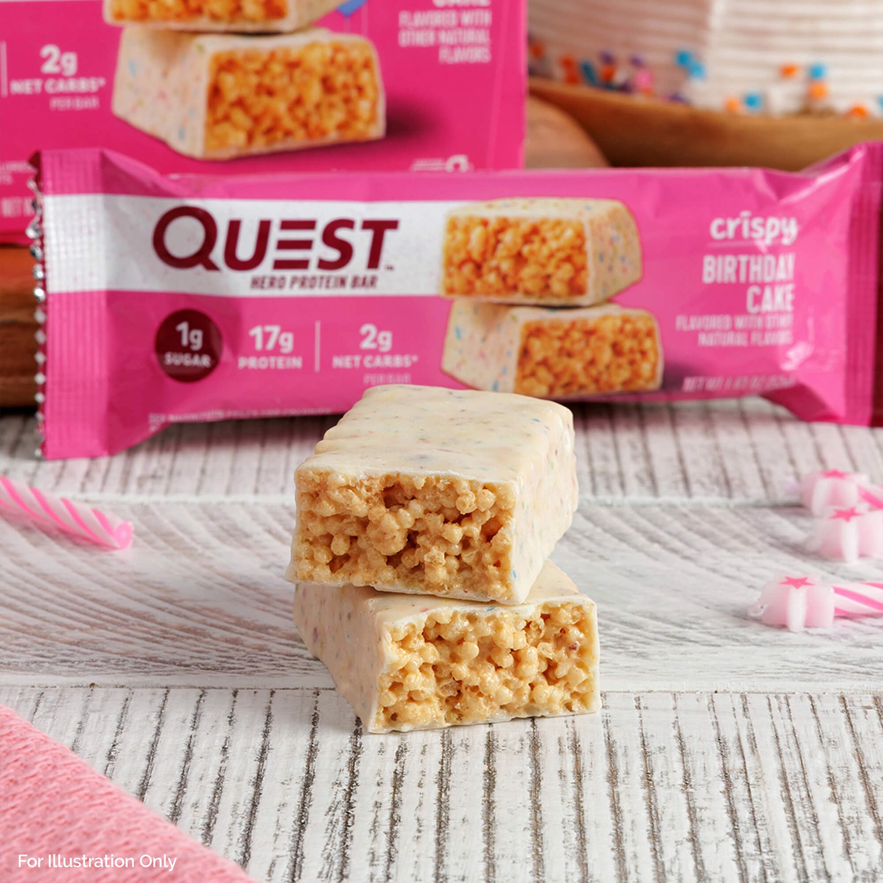 Birthday Cake Crispy Hero Bars – Quest Nutrition
