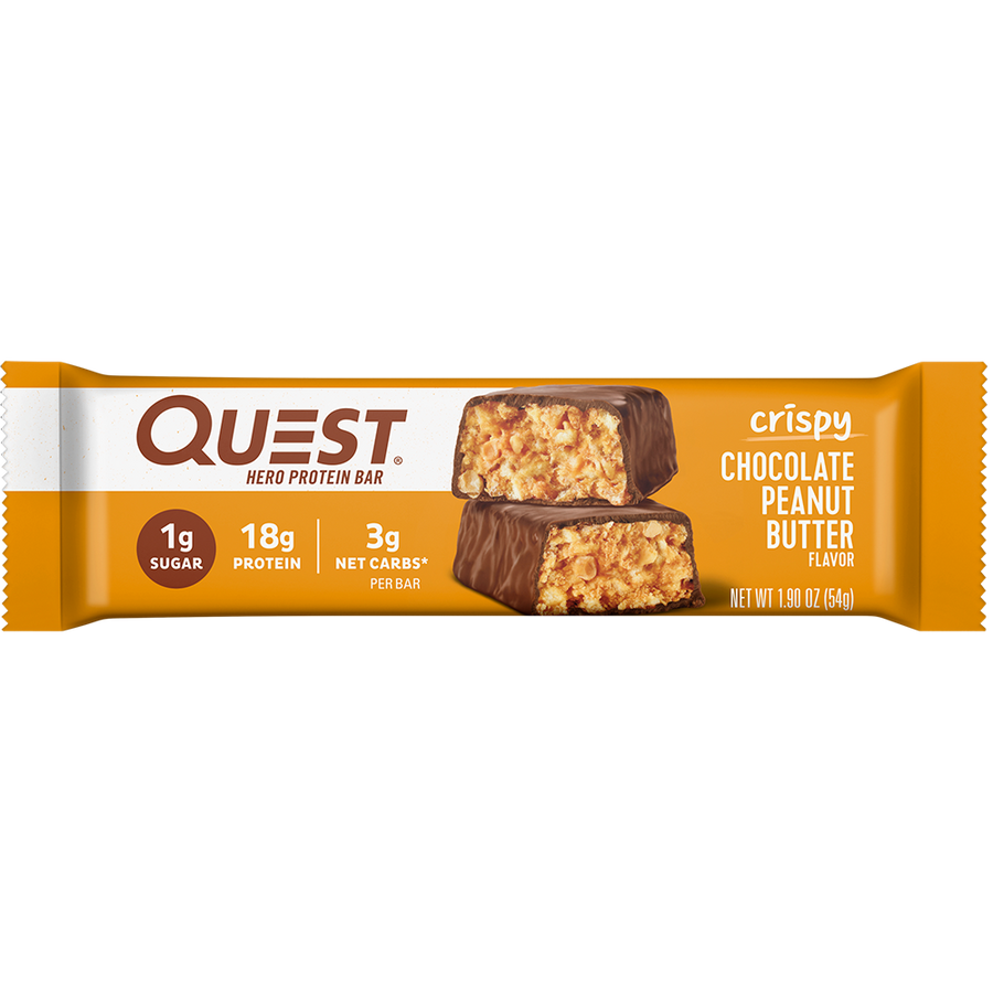 Chocolate Peanut Butter Crispy Hero Protein Bars – Quest Nutrition